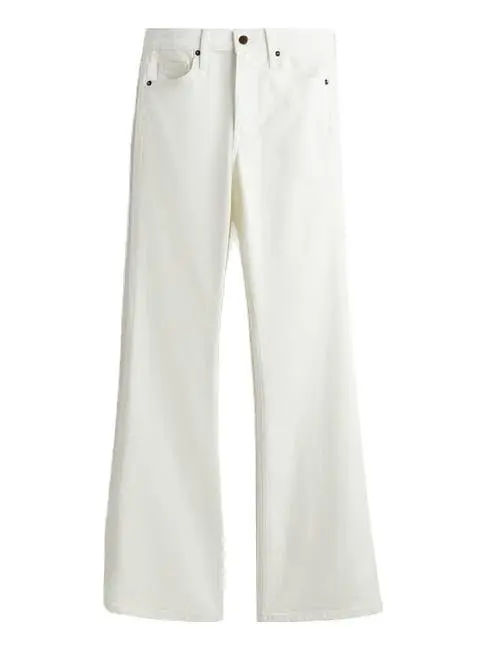 H&m Flared High Rise Jeans - White