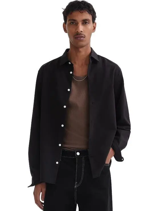 H&m Four-way Stretch Slim Fit Shirt - Black