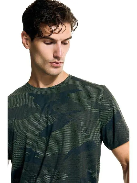 H&m Drymove™ Mesh Sports T-shirt - Dark Green/patterned