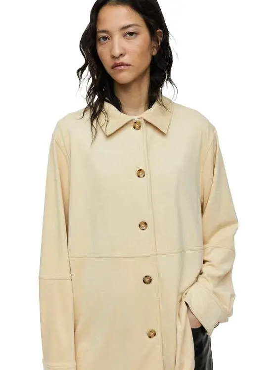 H&m Loose-fit Heavy Jersey Shirt - Beige