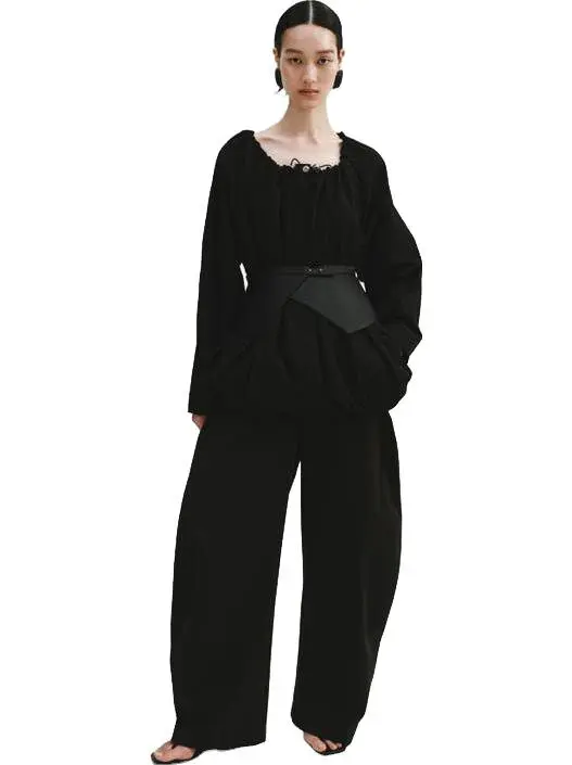 H&m Drawstring Detail Windbreaker - Black