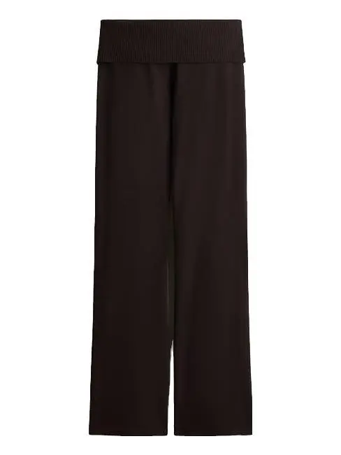 H&m Knitted Yoga Pants - Dark Brown