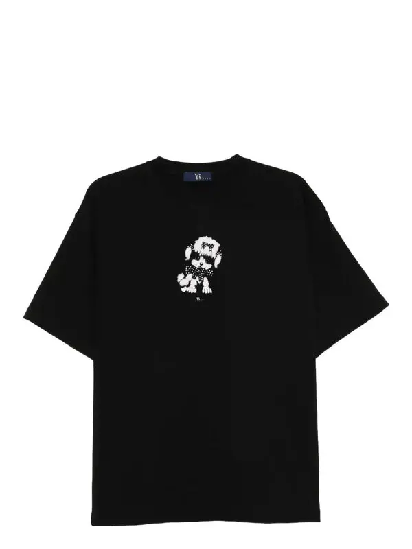 Y’s Poodle Print T-shirt - Black