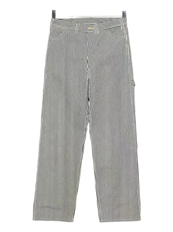 SUGAR CANE JEANS Striped Button Fly Jeans - Blue