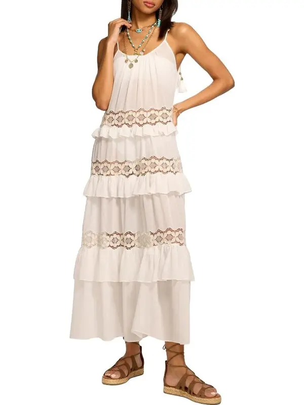Ramy Brook Lisbeth Ruffle Maxi Dress - White