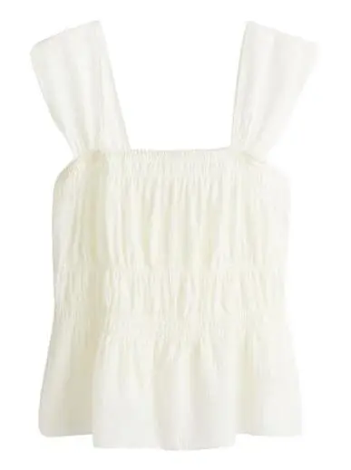 H&m Draped Peplum Top - Cream
