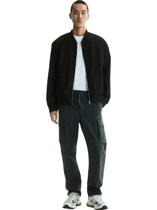 H&M Lightweight Bomber Jacket With Stand Collar - Black