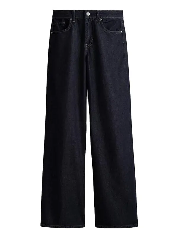 H&m Feather Soft Wide Leg Jeans - Dark Denim Blue