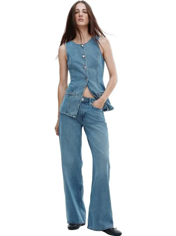H&M Feather Soft Wide Regular Jeans - Denim Blue