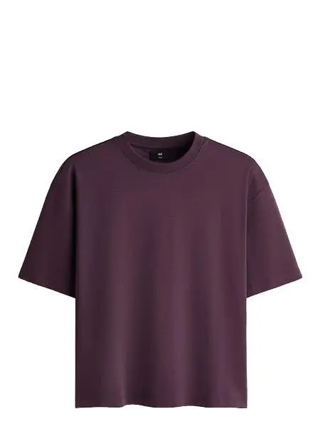 H&m Oversized Fit T-shirt - Dark Purple