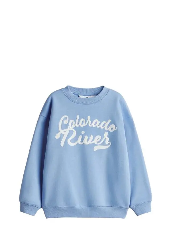 H&m Motif Detail Sweatshirt - Blue/colorado