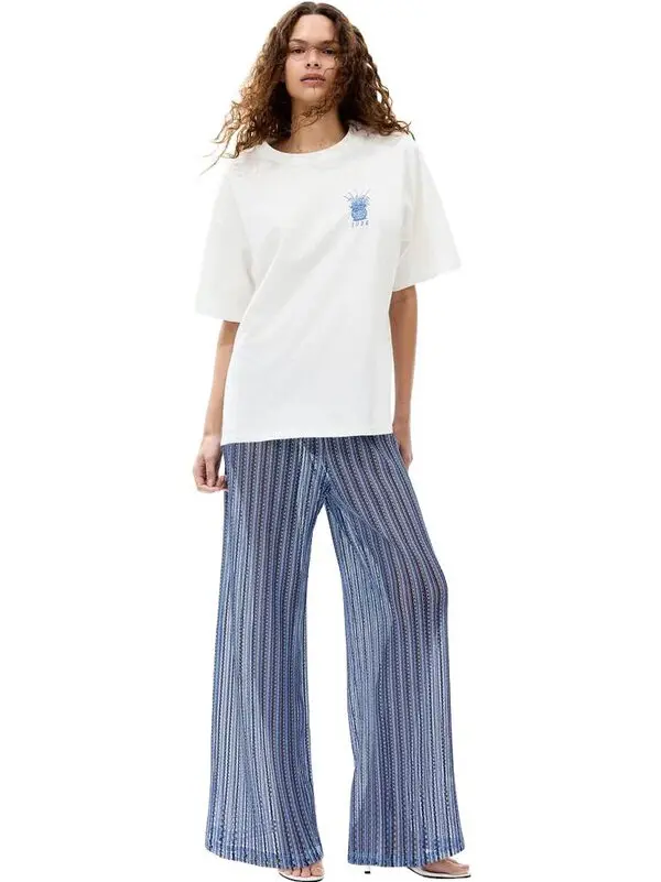 H&m Oversized Printed Motif T-shirt - White