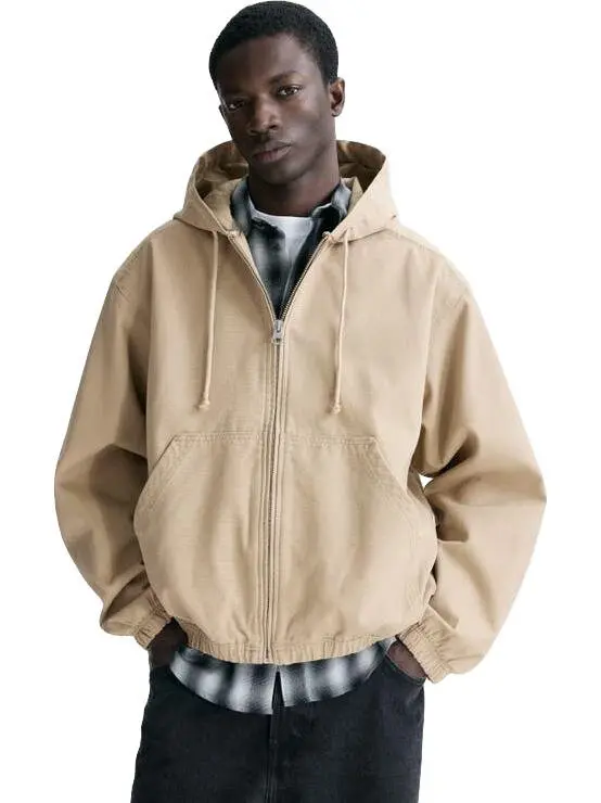 H&m Hooded Workwear Jacket - Beige