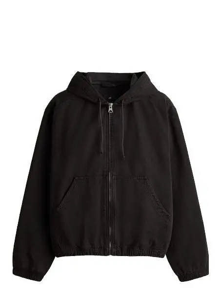 H&m Hooded Workwear Jacket - Dark Gray