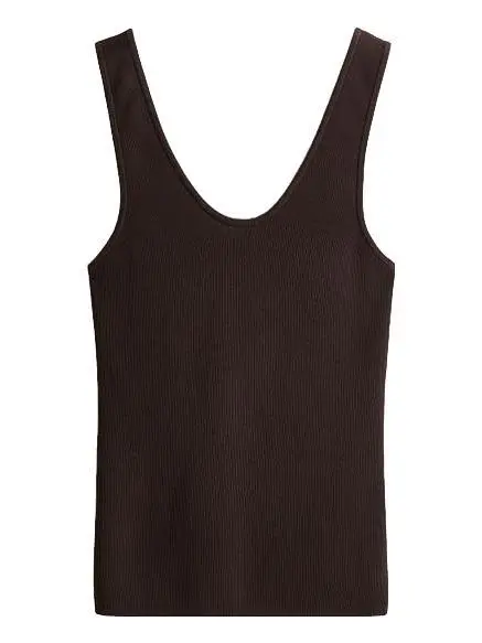 H&m Knitted Vest Top - Dark Brown