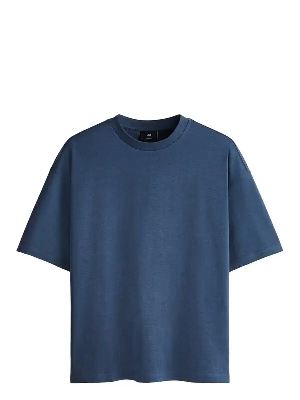 H&m Oversized Fit Cotton T-shirt - Blue
