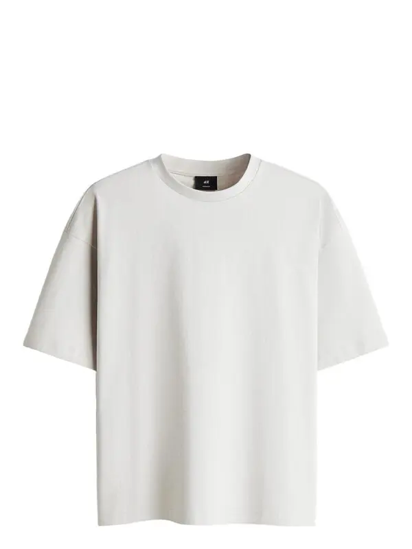 H&m Oversized Fit Cotton T-shirt - Light Gray