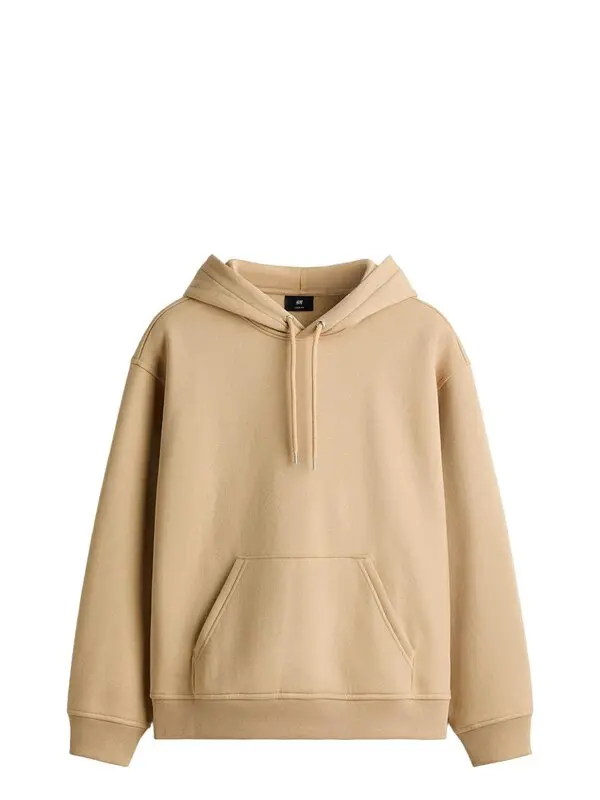 H&m Relaxed Fit Cotton Blend Hoodie - Beige
