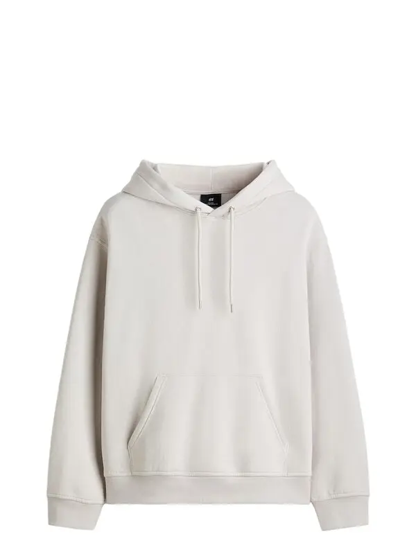 H&m Relaxed Fit Cotton Blend Hoodie - Light Gray