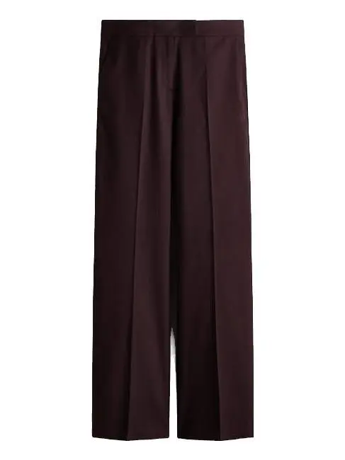 H&m Linen-blend Tailored Trousers With Flared Leg - Dark Brown