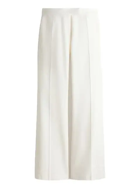 H&m Linen-blend Tailored Trousers With Flared Leg - White