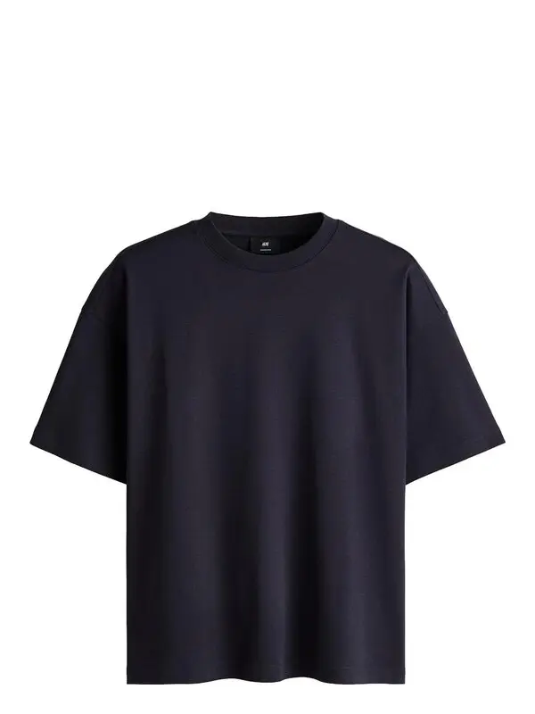 H&m Oversized Fit Interlock T-shirt - Dark Blue