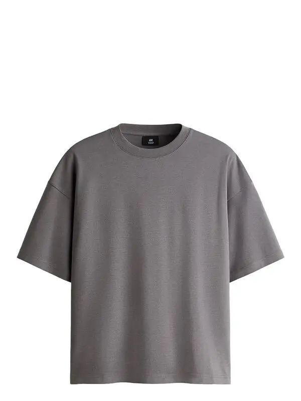 H&m Oversized Fit Interlock T-shirt - Gray