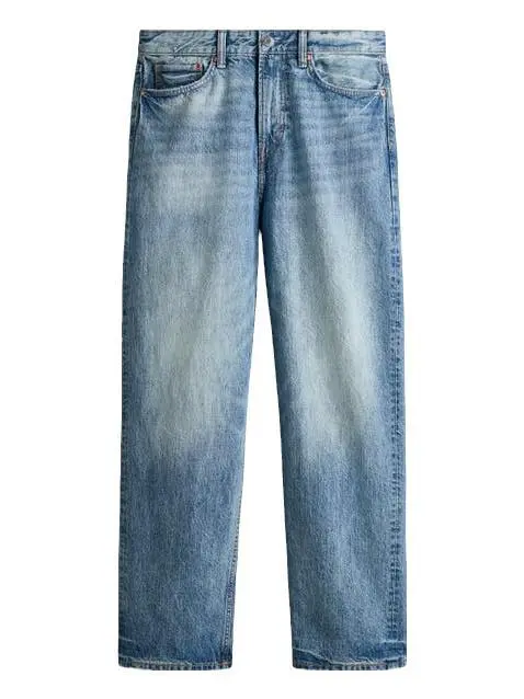H&m Loose Fit Cotton Denim Jeans - Blue