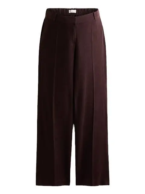 H&m Mama Linen-blend Tailored Trousers - Dark Brown