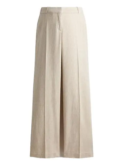 H&m Mama Linen-blend Tailored Trousers - Light Beige