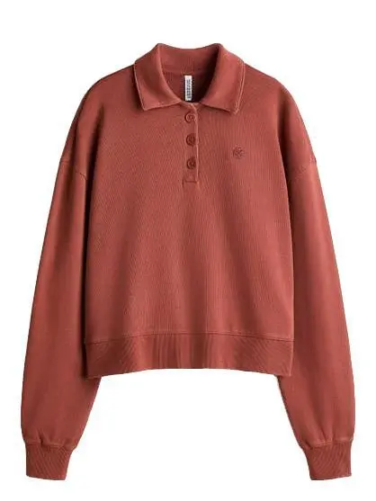 H&m Loose-fit Polo Shirt - Rust Red