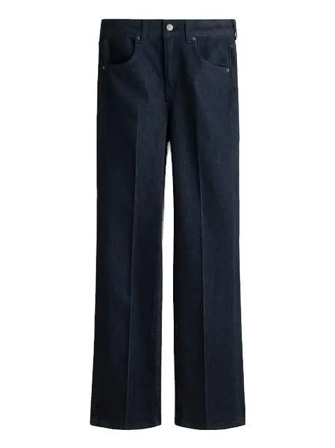 H&m Slim Straight High Waist Jeans - Dark Denim Blue