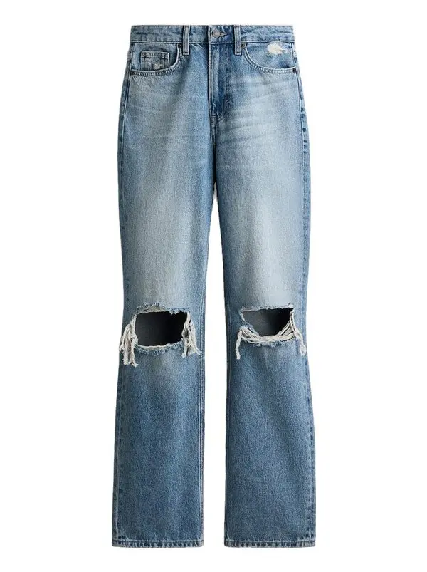H&m Straight High Rise Jeans - Light Denim Blue