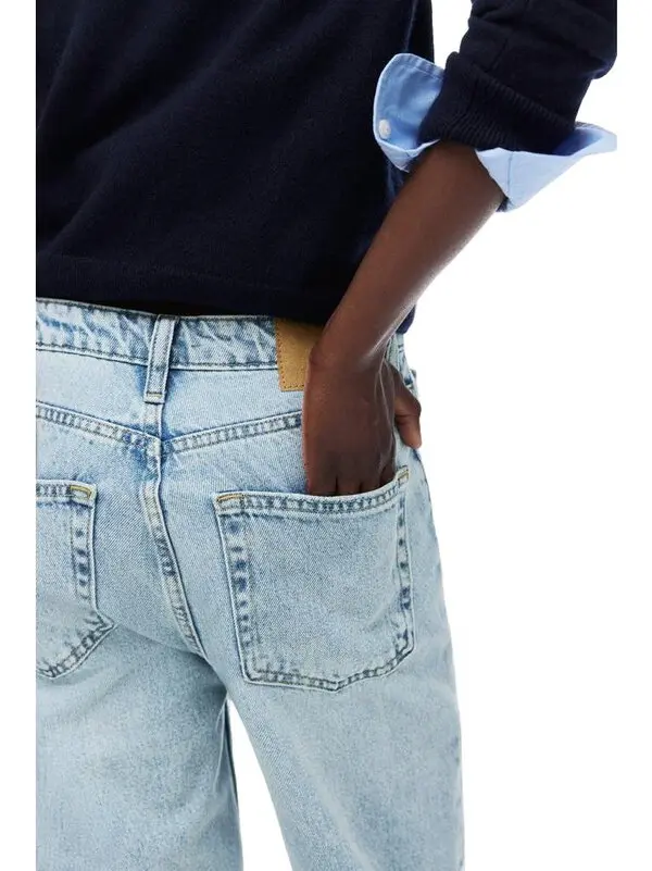 H&m Straight High Rise Jeans - Light Denim Blue