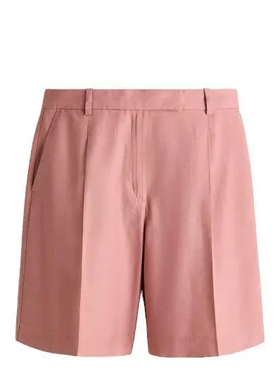 H&m Knee-length Loose-fit Bermuda Shorts With Pleats - Dusty Pink