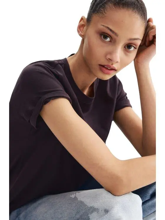 H&m Silk-blend Jersey T-shirt - Dark Brown