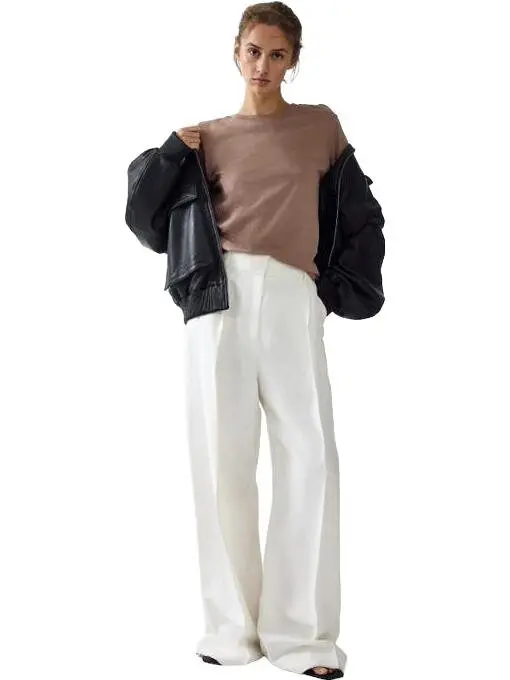 H&m Silk-blend Jersey T-shirt - Taupe
