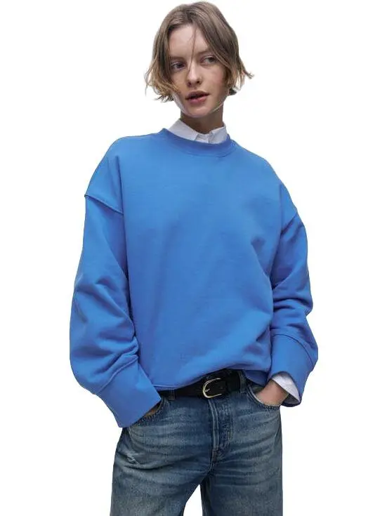 H&m Oversized Cotton Sweatshirt - Blue