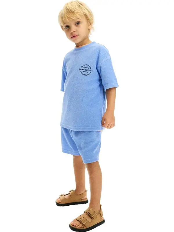 H&m 2-piece Terry Set - Blue/venice Beach
