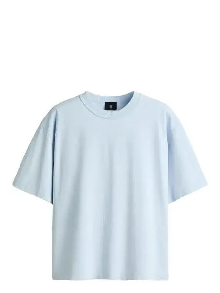H&m Loose Fit Printed T-shirt - Light Dusty Blue