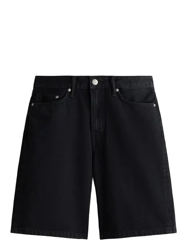 H&m Relaxed Fit Denim Shorts - Denim Black