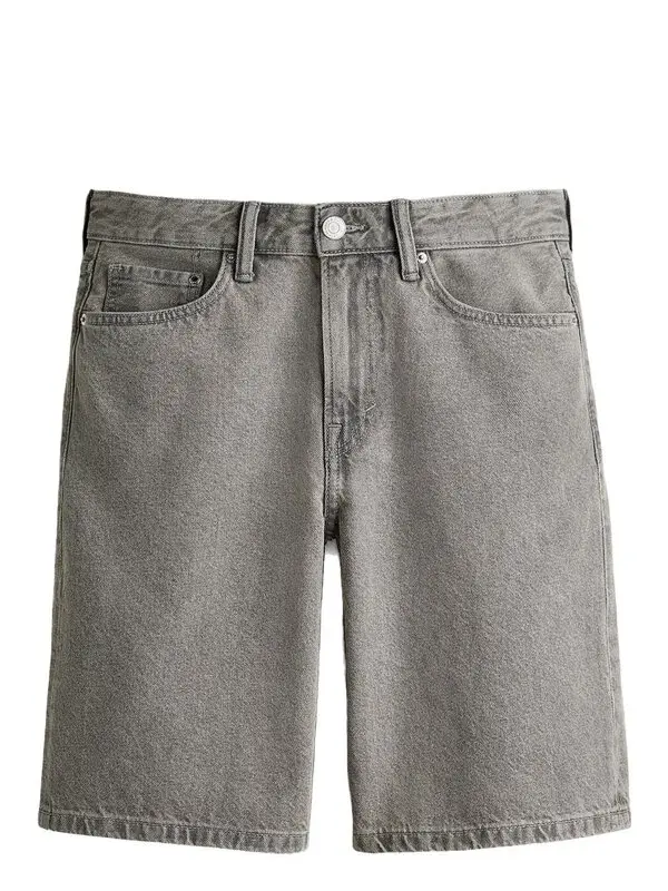 H&m Relaxed Fit Denim Shorts - Denim Gray