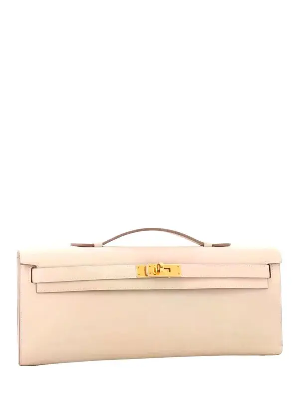 Hermès Kelly Cut Pochette Swift Clutch Bag - Neutrals