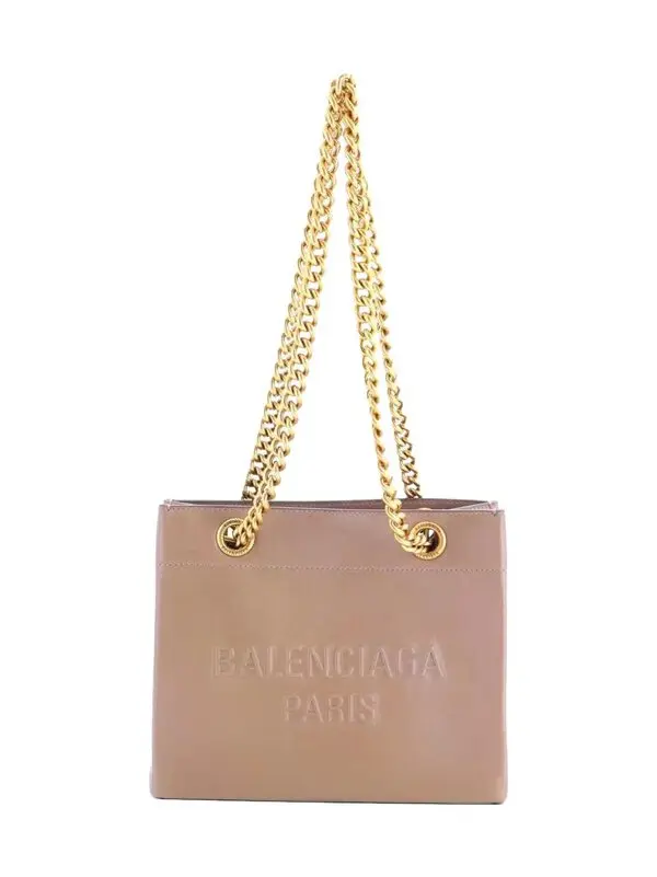 Balenciaga Leather Chain Tote Bag - Neutrals