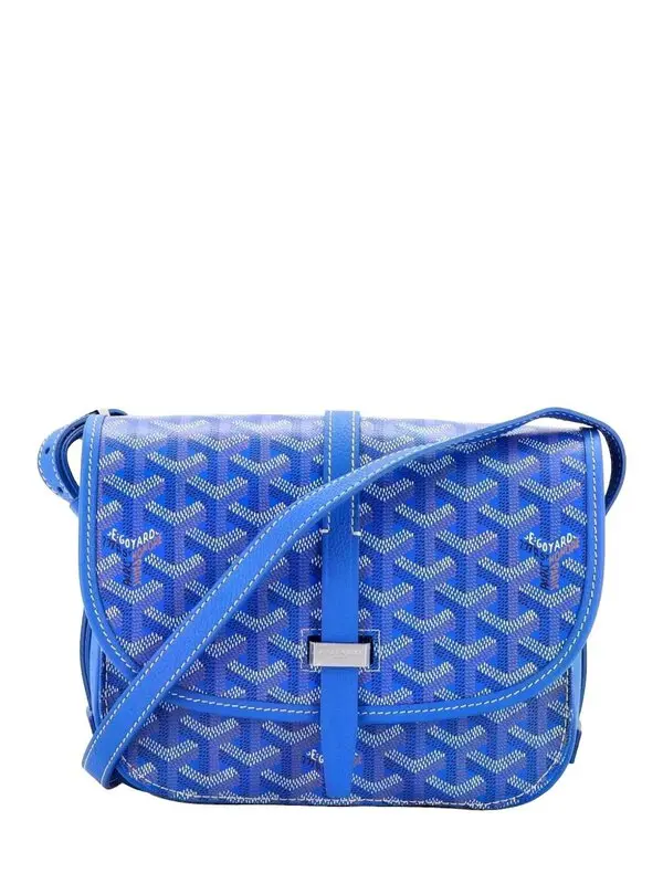 Goyard Belvedere Iii Messenger Bag Coated Canvas With Leather Pm Crossbody Bag - Blue