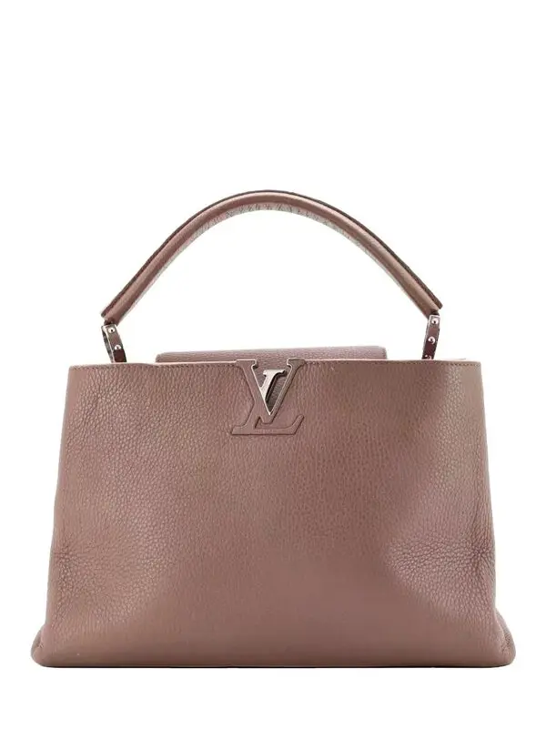 LOUIS VUITTON Capucines Bag Leather Mm Satchel - Neutrals