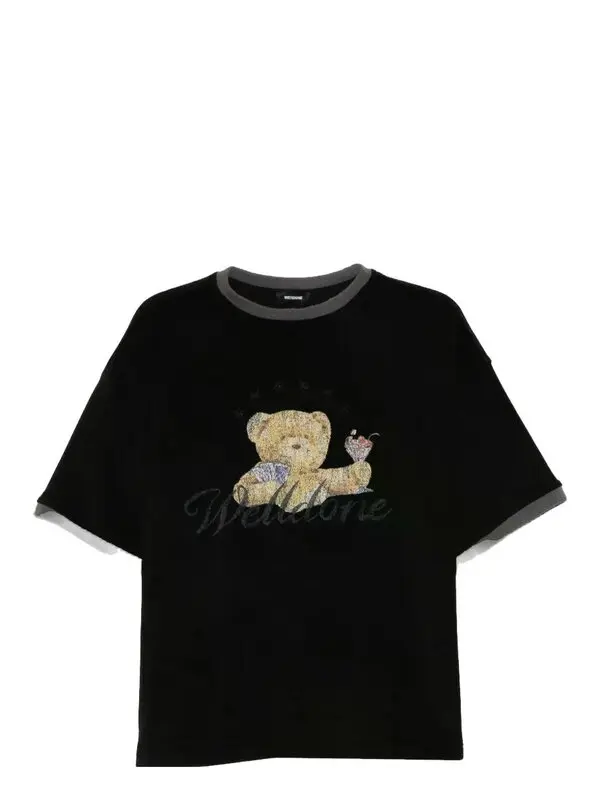 We11Done Teddy Bear Print T-shirt - Black