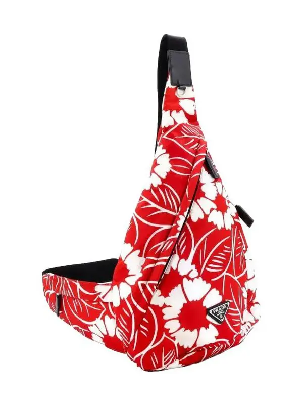 Prada Tessuto Zip Sling Backpack - Red