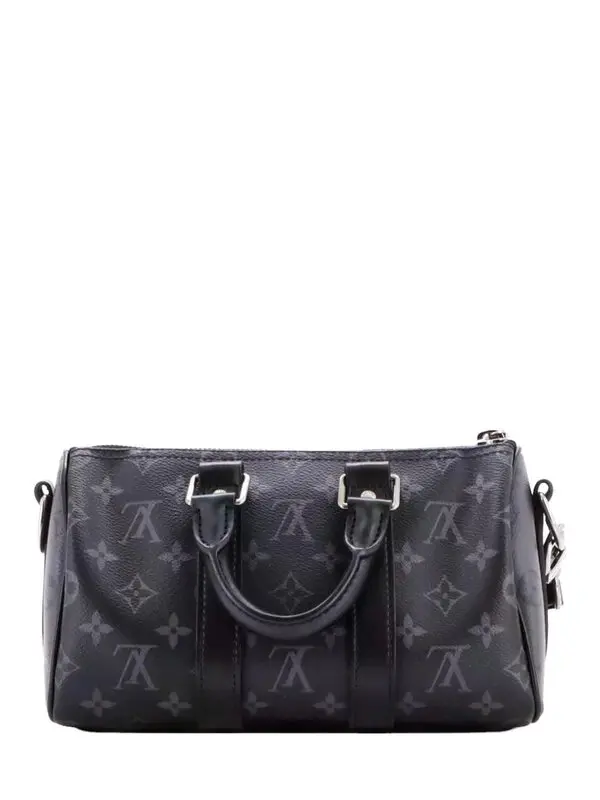 LOUIS VUITTON Keepall Bandouliere Reverse Monogram Eclipse Canvas 25 Satchel - Black