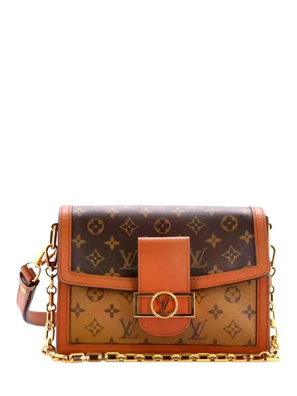 LOUIS VUITTON Dauphine Reverse Monogram Canvas Mm Shoulder Bag - Brown